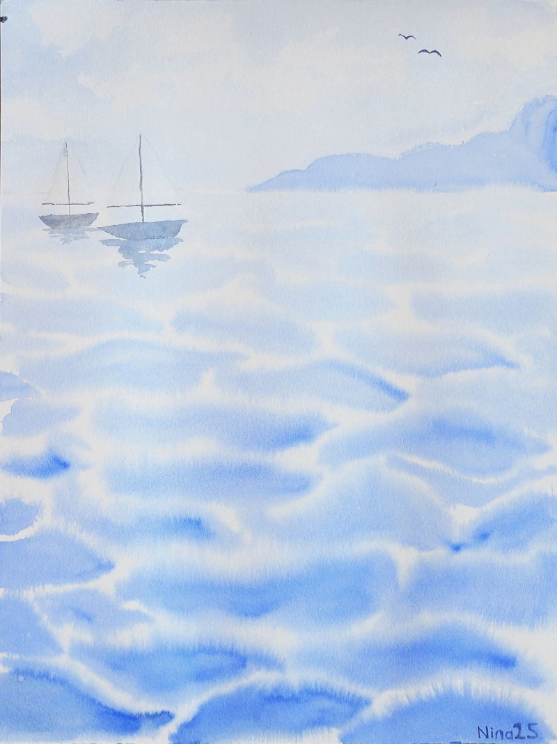 So malst du Meer und See in Aquarell!